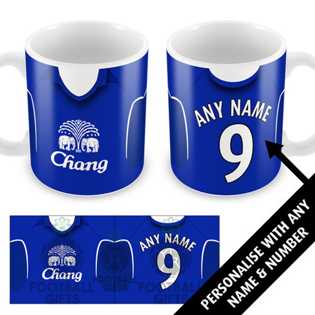 Everton 2005 Retro Home Shirt Kit Personalised Mug Cup Great Christmas ...