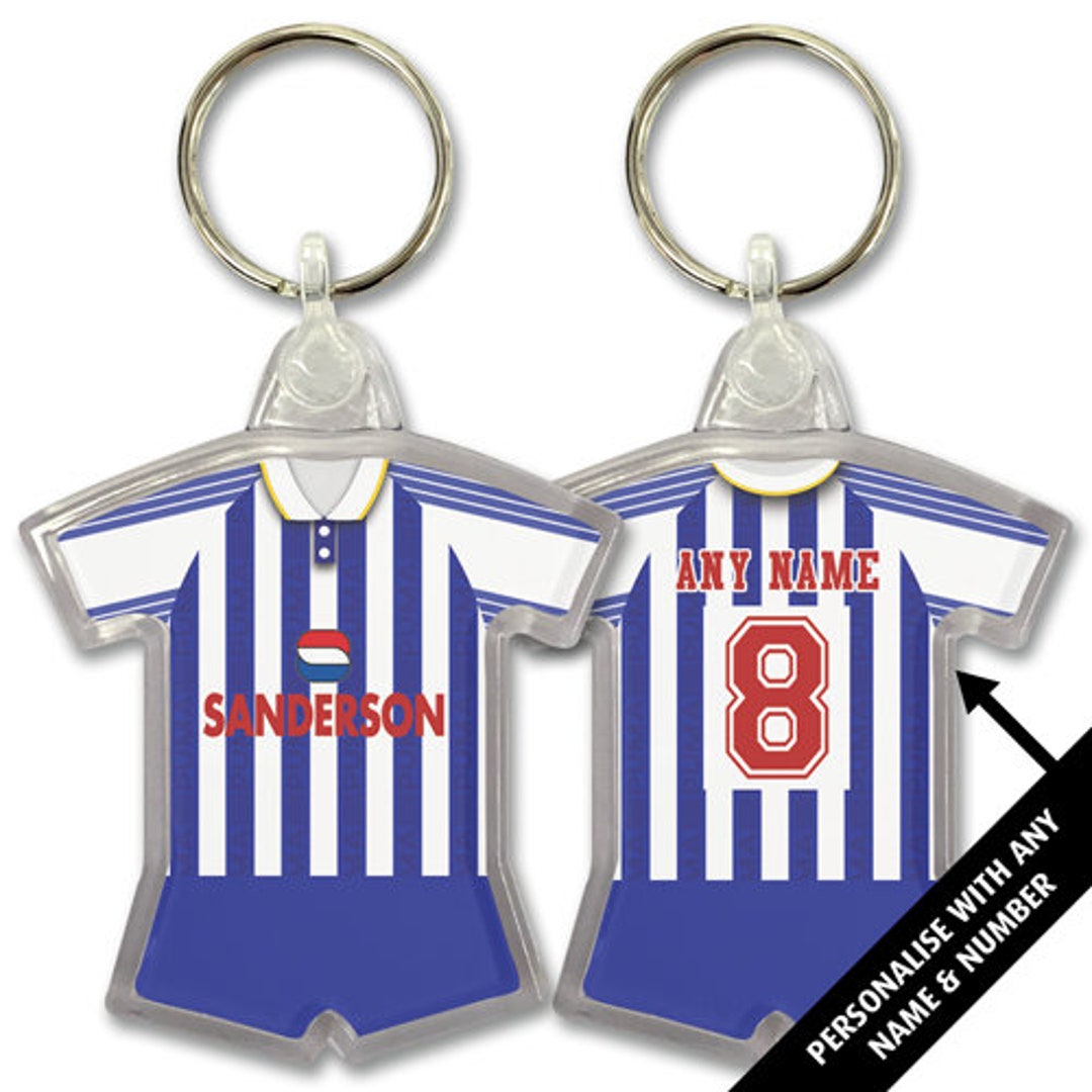 Sheffield Weds 1993 Retro Home Shirt Kit Personalised Keyring Key Ring ...