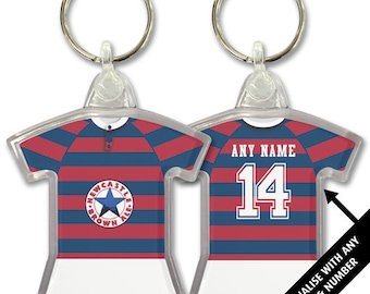 Newcastle Utd 1996 Retro Home Shirt Kit Personalised Keyring Key Ring ...