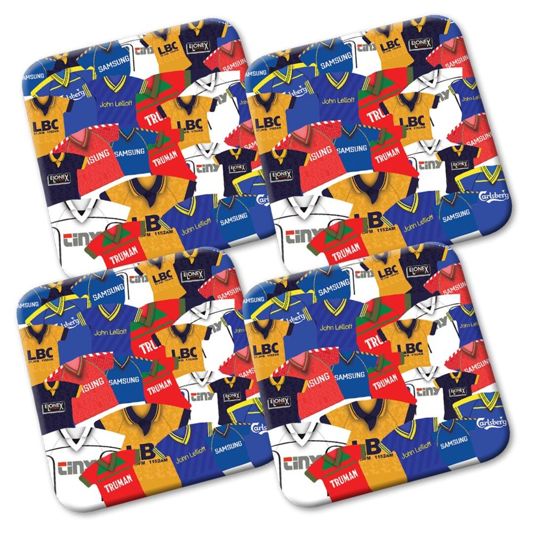 Wimbledon Retro Shirt Kits Mash Pack of 4 Coasters Great Gift for Dons ...