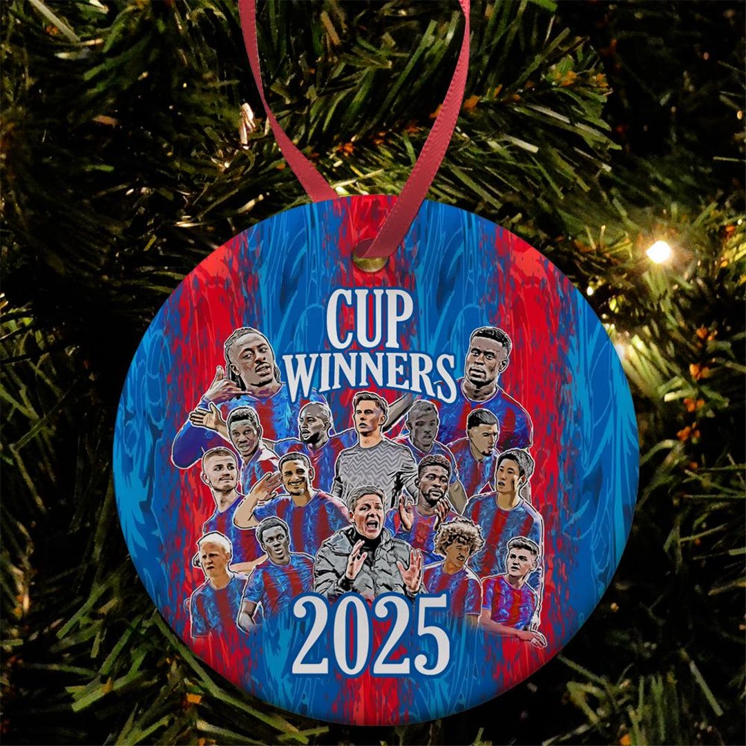 Palace Cup Winners 2025 Xmas Tree Decoration Bauble Flat Ceramic Great ...