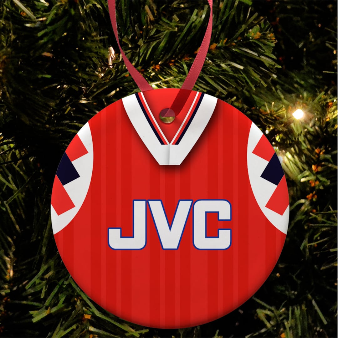 Arsenal Home 1992 Retro Shirt Kit Christmas Tree Decoration Bauble Flat ...