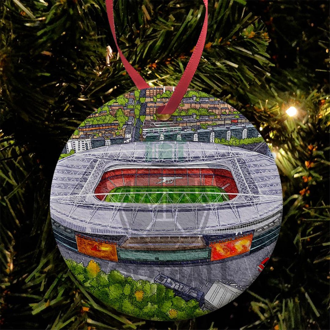 Arsenal Around the Grounds the Emirates Stadium Water Colour Christmas ...