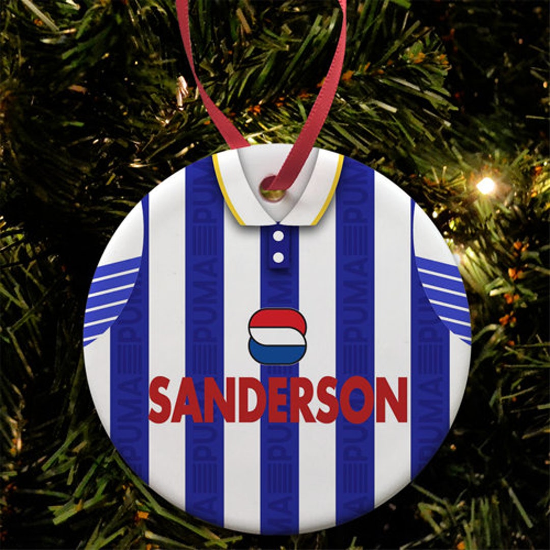 Sheffield Wed 1993 Retro Home Shirt Kit Christmas Tree Decoration ...