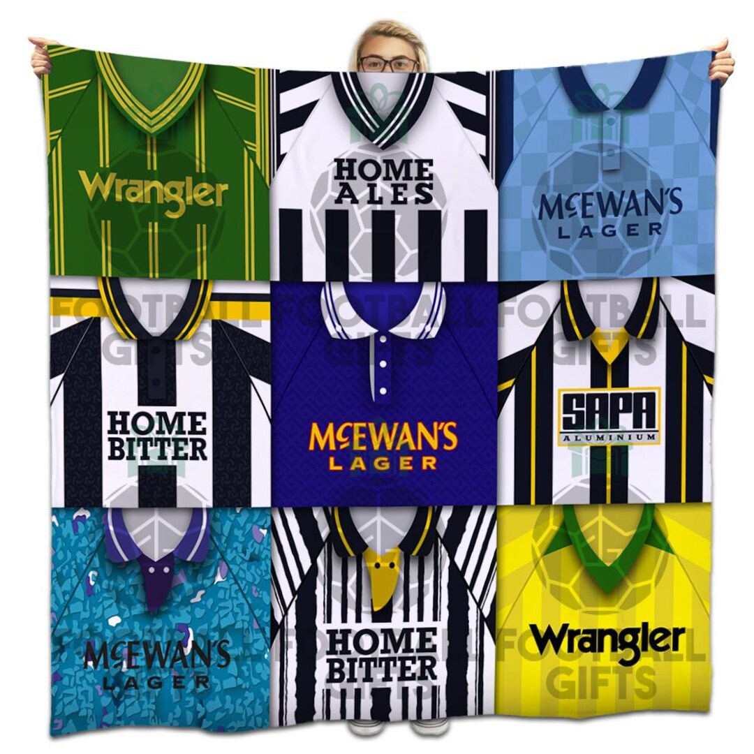 Notts County Classic Kits Montage Retro Shirt Fleece Blanket / Throw ...