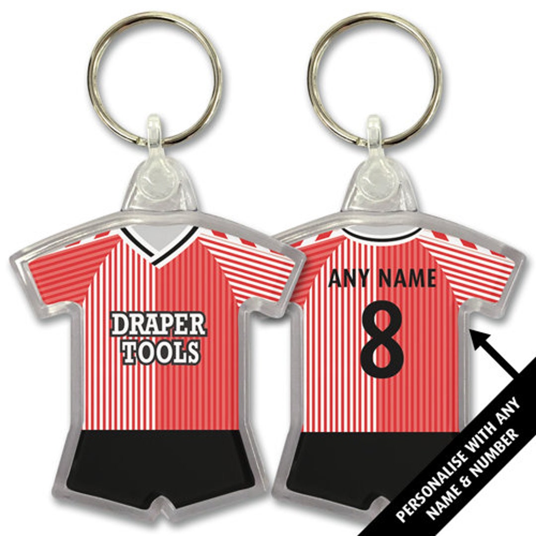 Southampton 1987 Retro Home Shirt Kit Personalised Keyring Key Ring Key ...