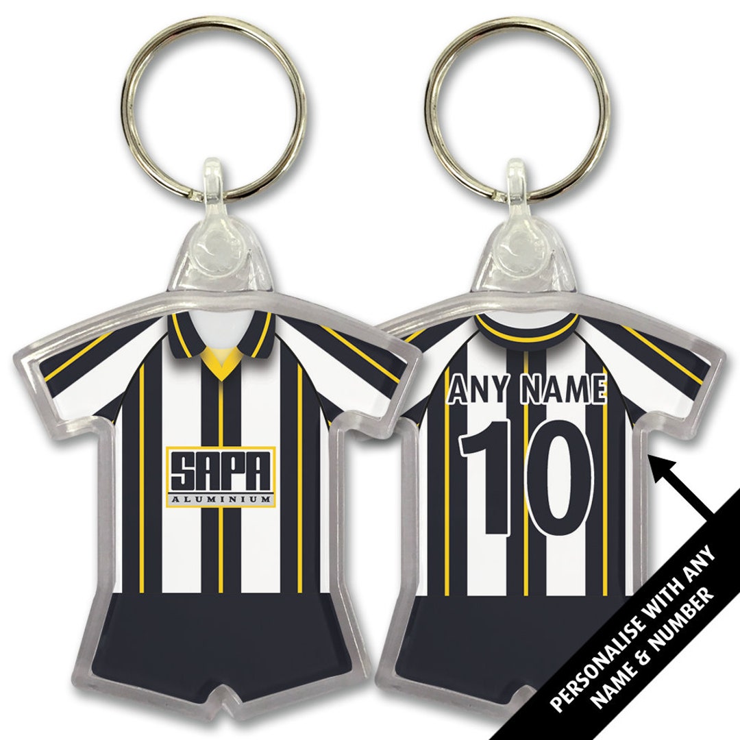 Notts County Home 1996 Retro Shirt Kit Personalised Keyring Great ...