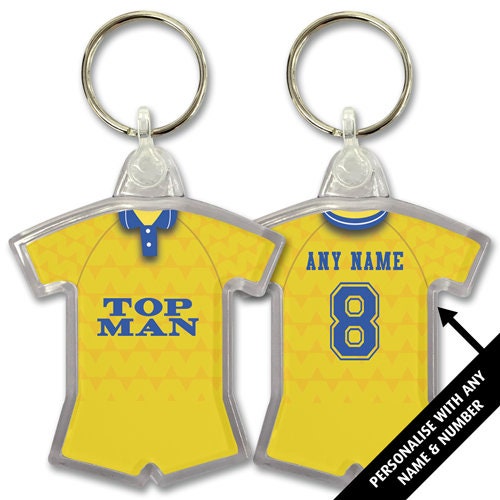 Leeds United 1989 Retro Away Shirt Kit Personalised Keyring Key Ring ...