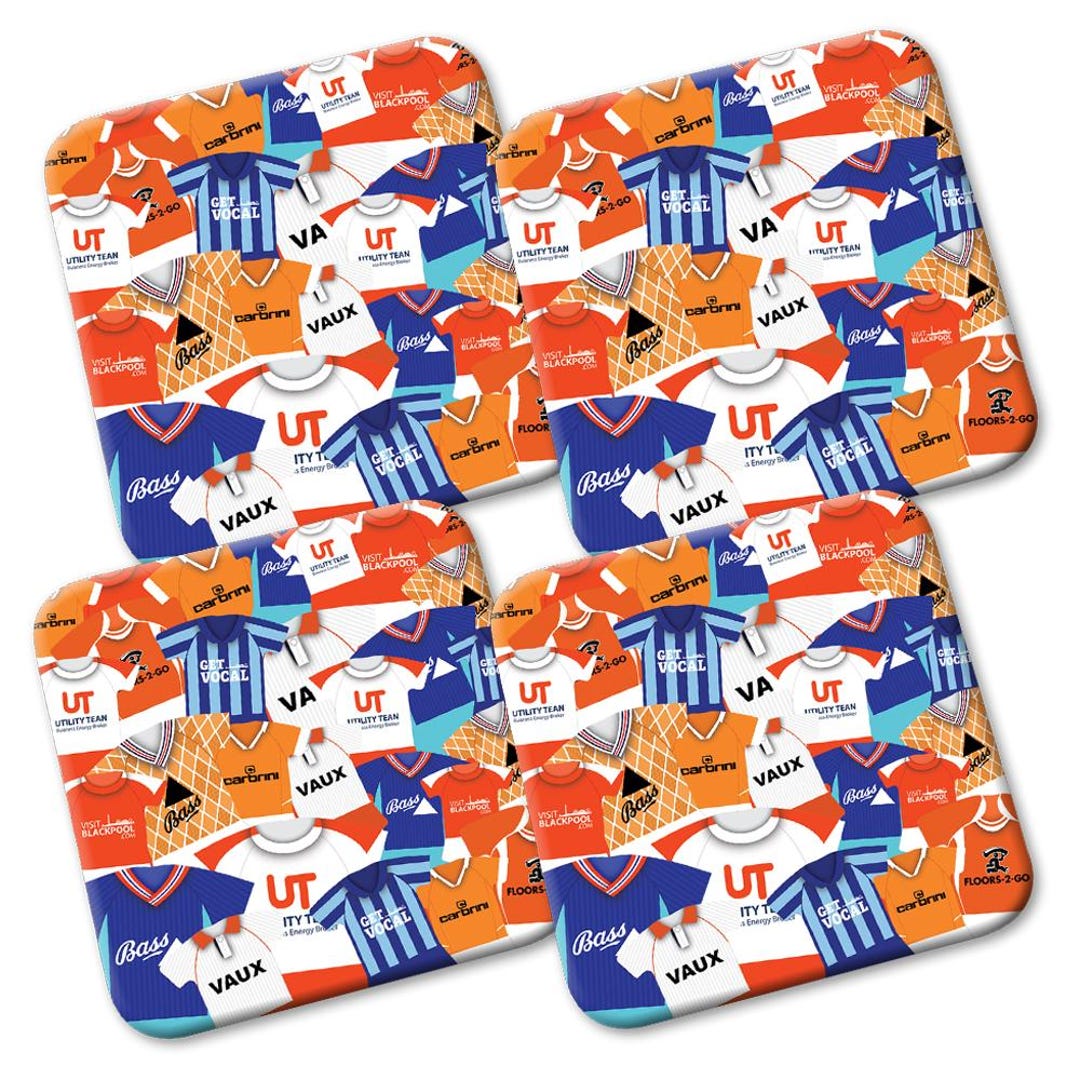 Blackpool Retro Shirt Kits Mash Pack of 4 Coasters Great Gift for ...