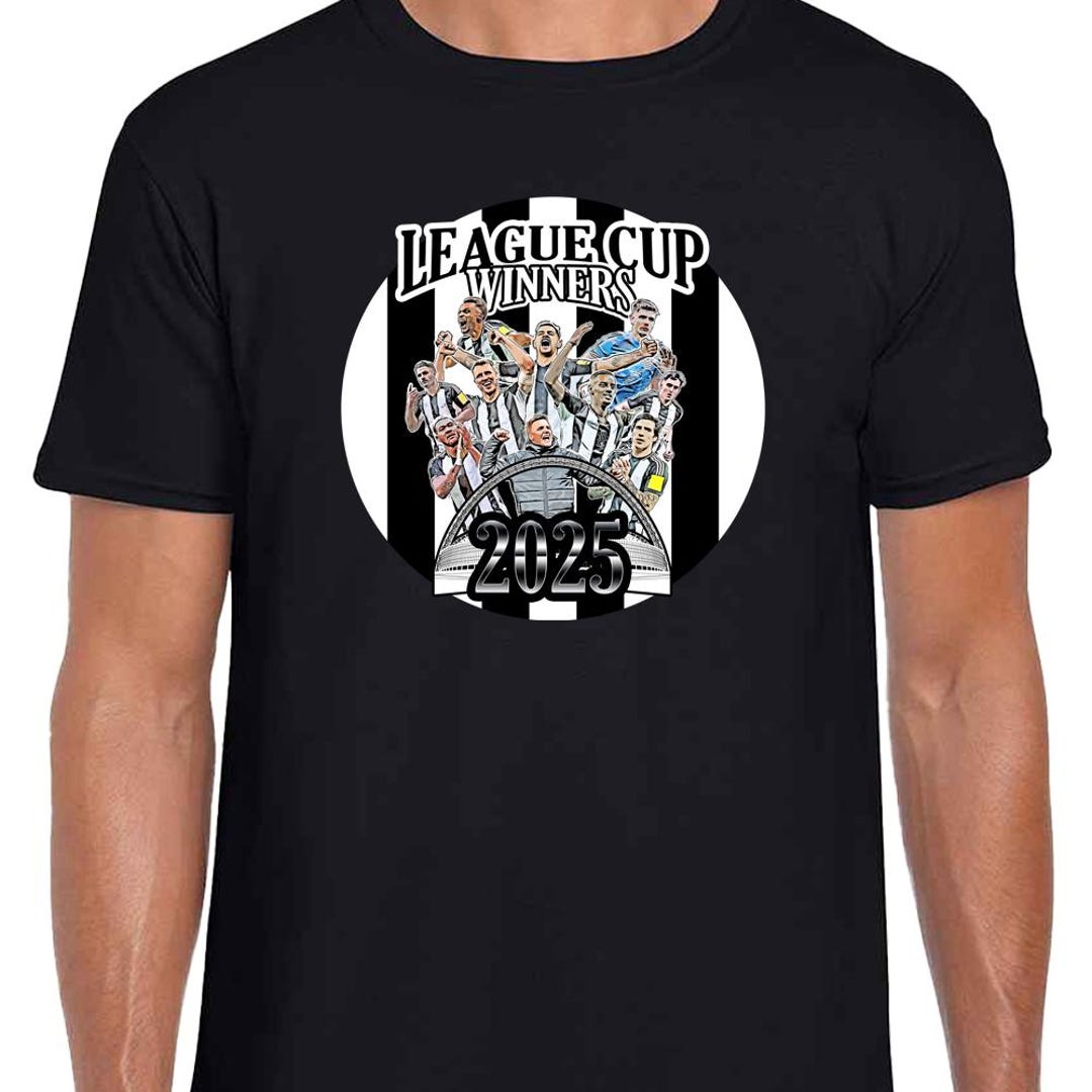 Newcastle League Cup Winners 2025 Black T-shirt | Great Gift for Toon ...