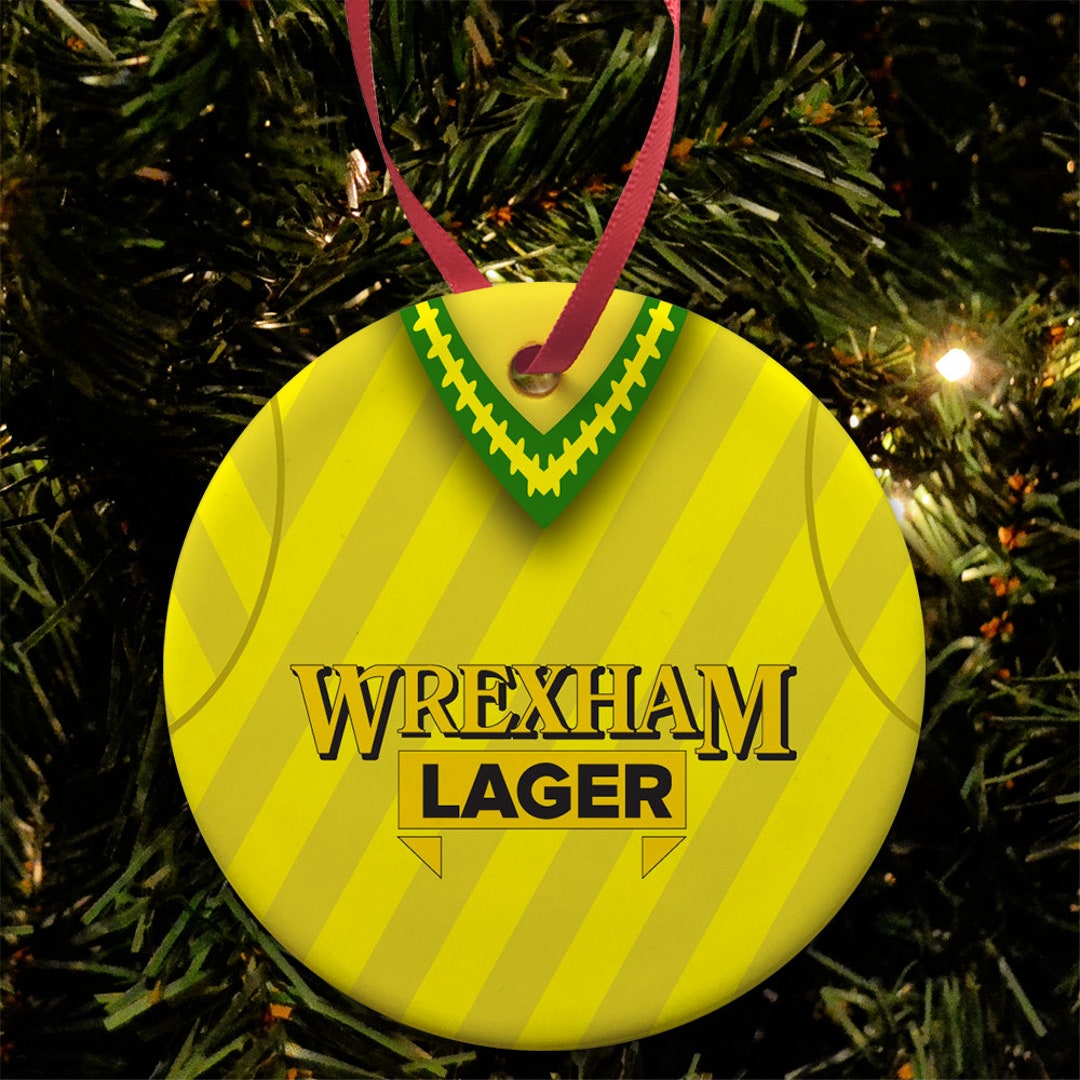 Wrexham Away 1993 Retro Shirt Kit Christmas Tree Decoration Bauble Flat ...