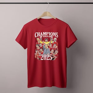 Liverpool Champions of England 2025 T-shirt Tee Design 1 | Great ...