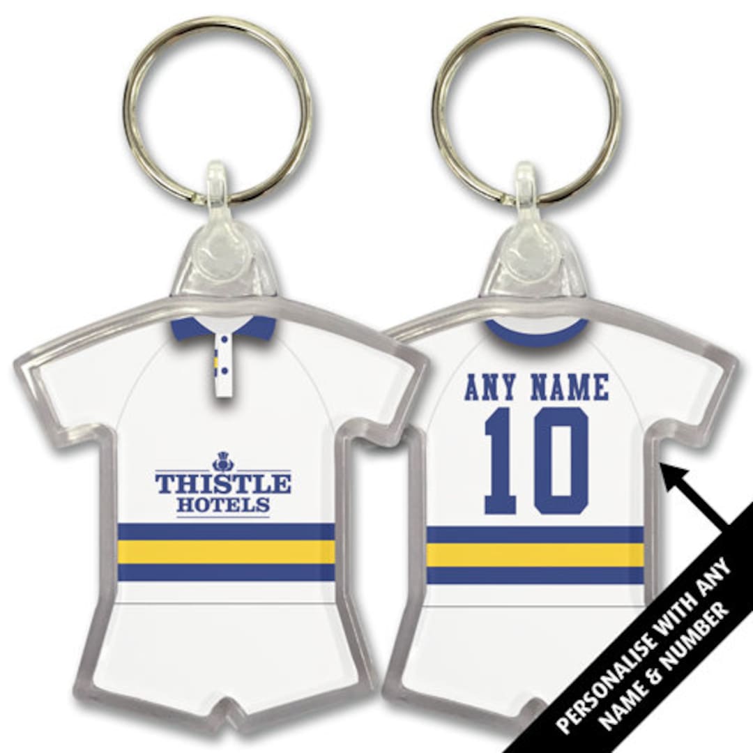 Leeds United 1993 Retro Home Shirt Kit Personalised Keyring Key Ring ...