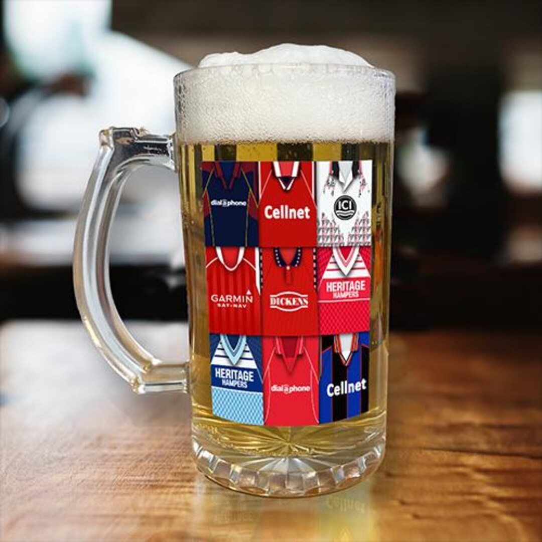Middlesbrough Retro Shirt Montage Beer Glass Classic Kits Fans Top ...
