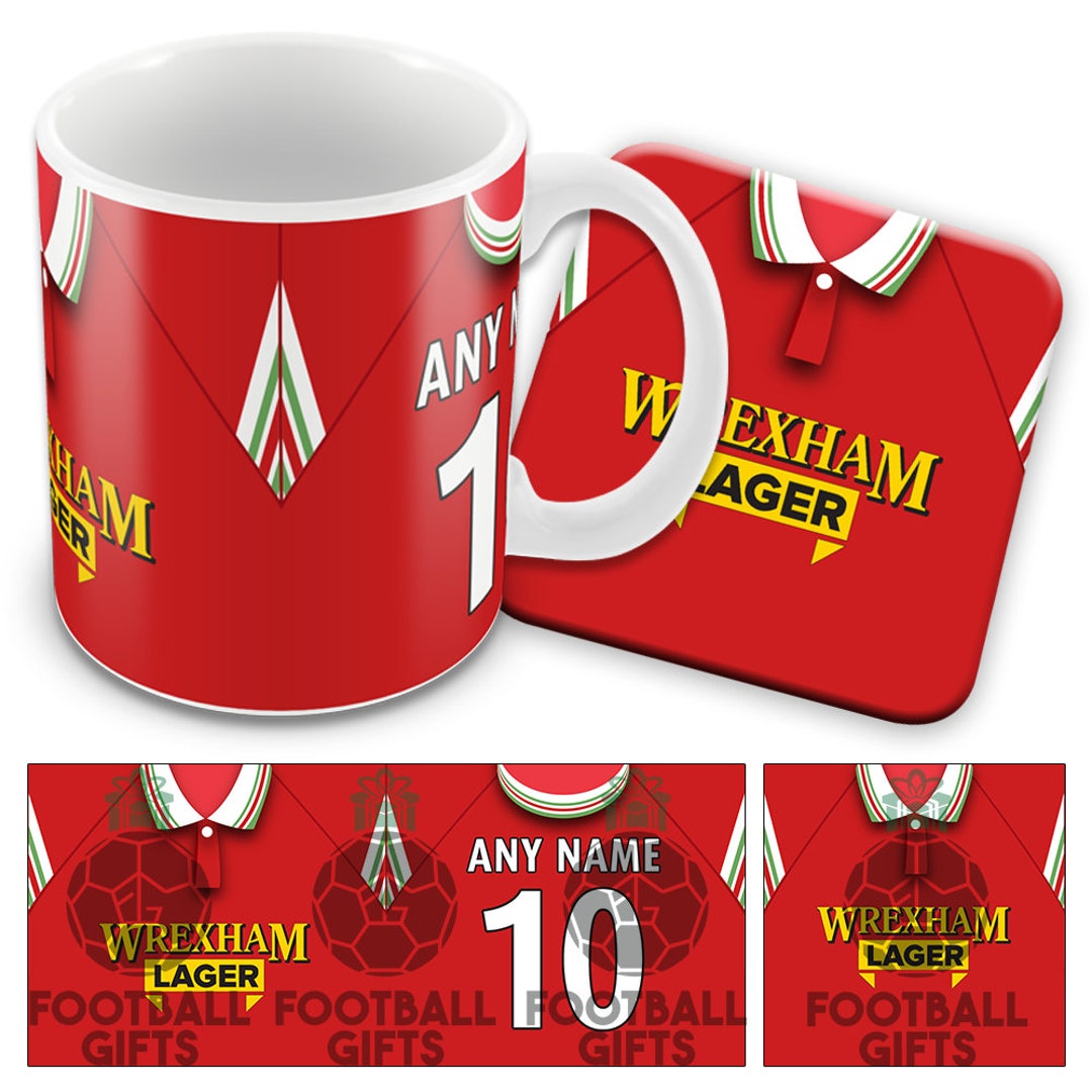 Wrexham Home 1997 Retro Shirt Kit Personalised Mug Cup and Coaster Set ...