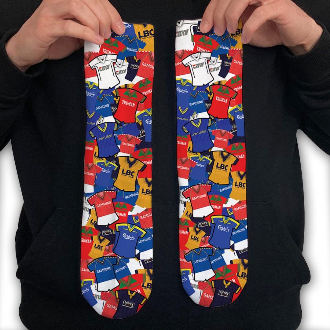 Wimbledon Retro Shirt Classic Kits Mash up Printed Socks Great ...