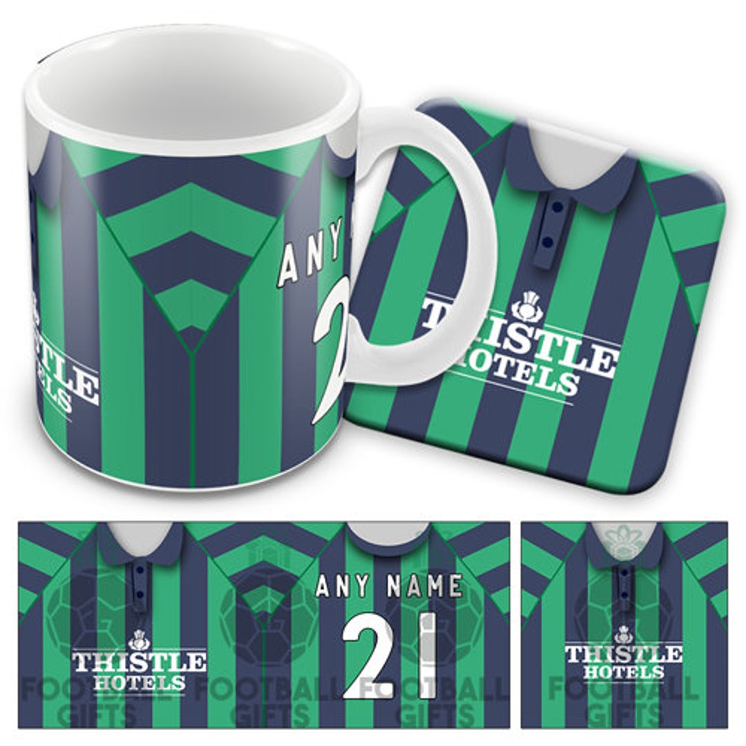Leeds 1994 Retro Away Shirt Kit Personalised Mug Cup and Coaster Set ...