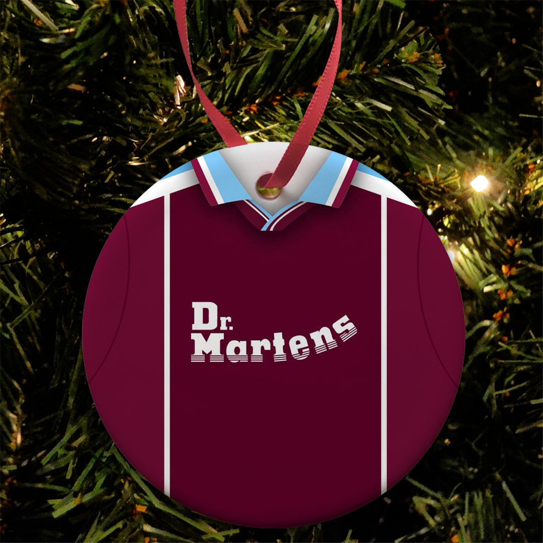 West Ham 1999 Retro Home Shirt Kit Christmas Tree Decoration Bauble ...