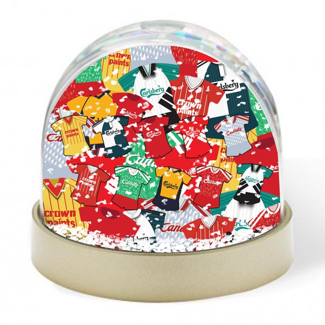 Liverpool Retro Kit Mash Snow Globe Classic Kits Xmas Decoration Great ...