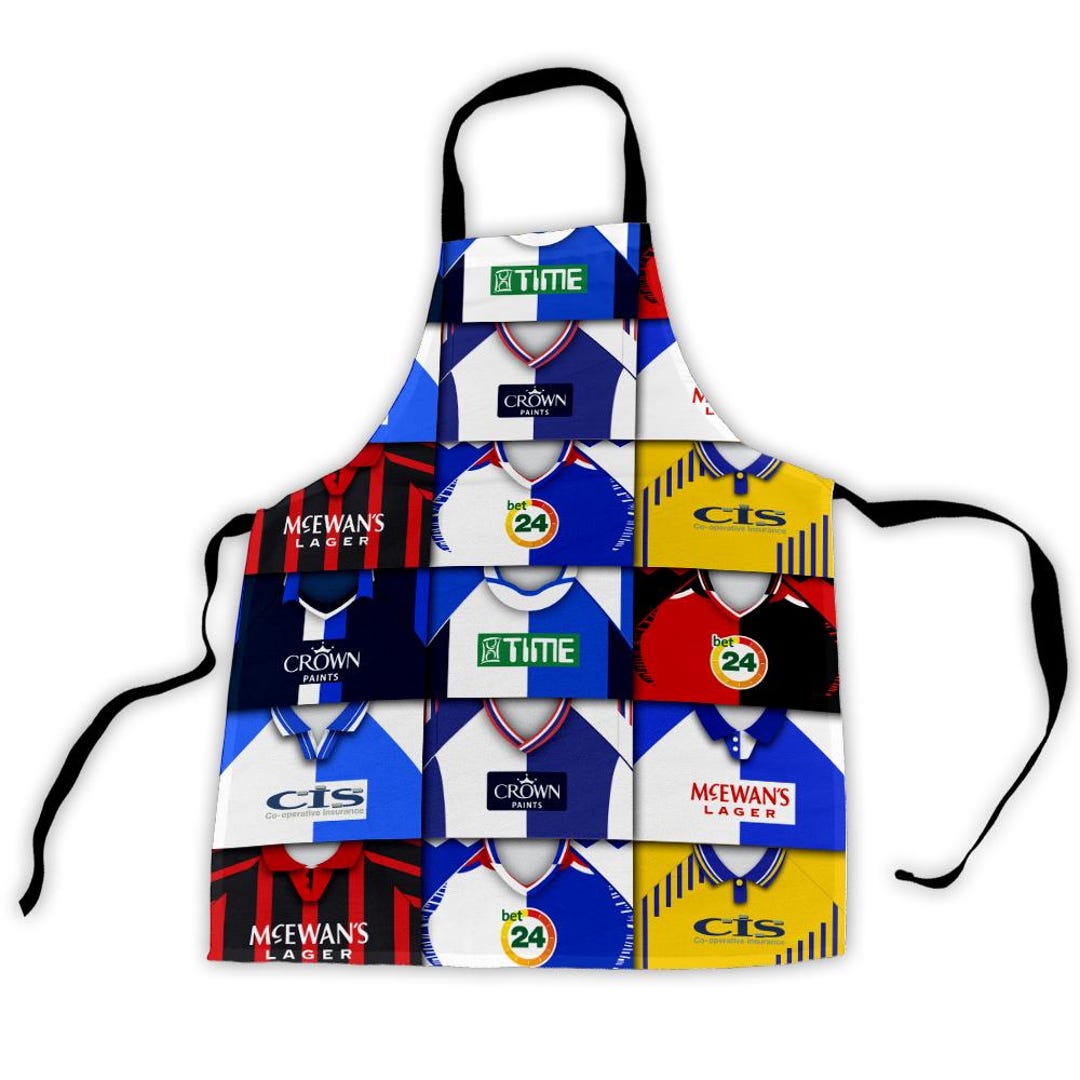 Blackburn Rovers Retro Shirt Classic Kits Shirts Adult Apron | Top ...