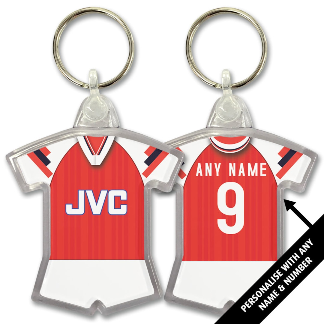 Arsenal Home 1992 Retro Shirt Kit Personalised Keyring Key Ring Key ...