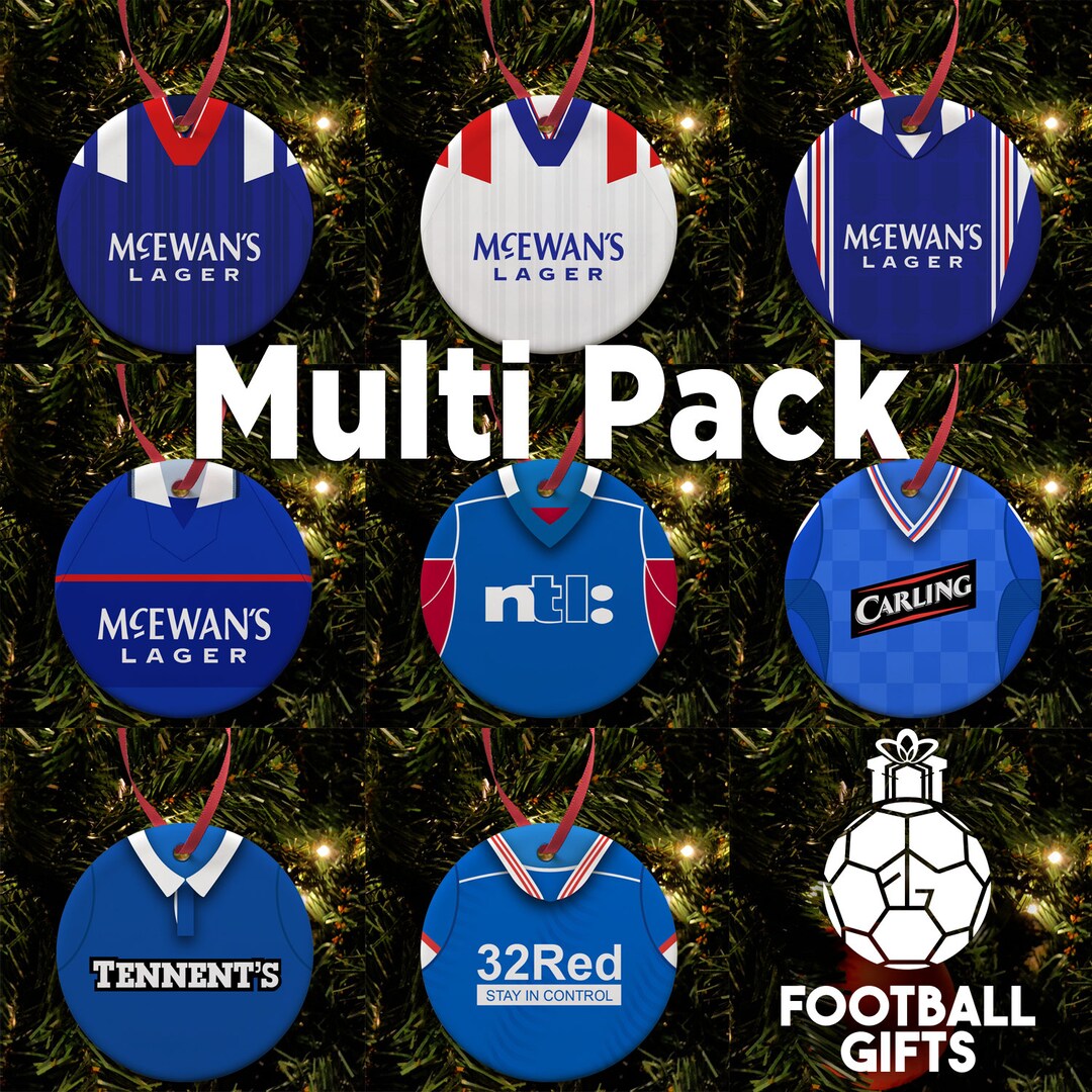 Rangers Retro Home & Away Shirts Classic Kits Christmas Tree Decoration ...