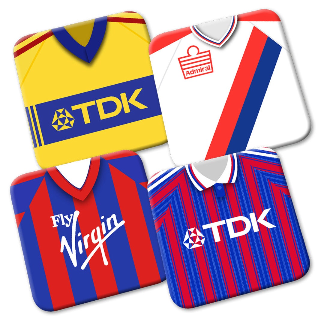 Crystal Palace Retro Shirts Kits 4 Pack of Printed Hardboard Coasters ...