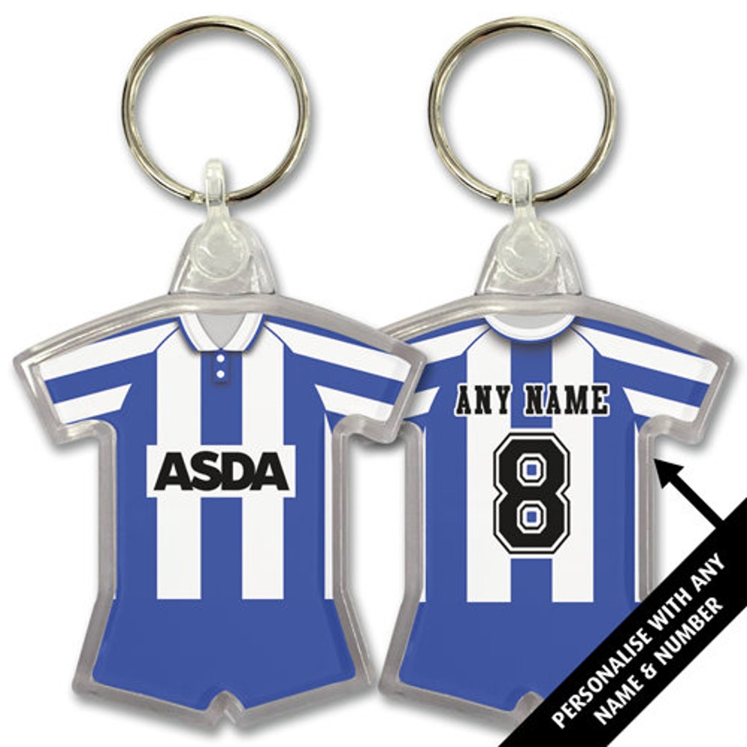Sheffield Weds 1991 Retro Home Shirt Kit Personalised Keyring Key Ring ...