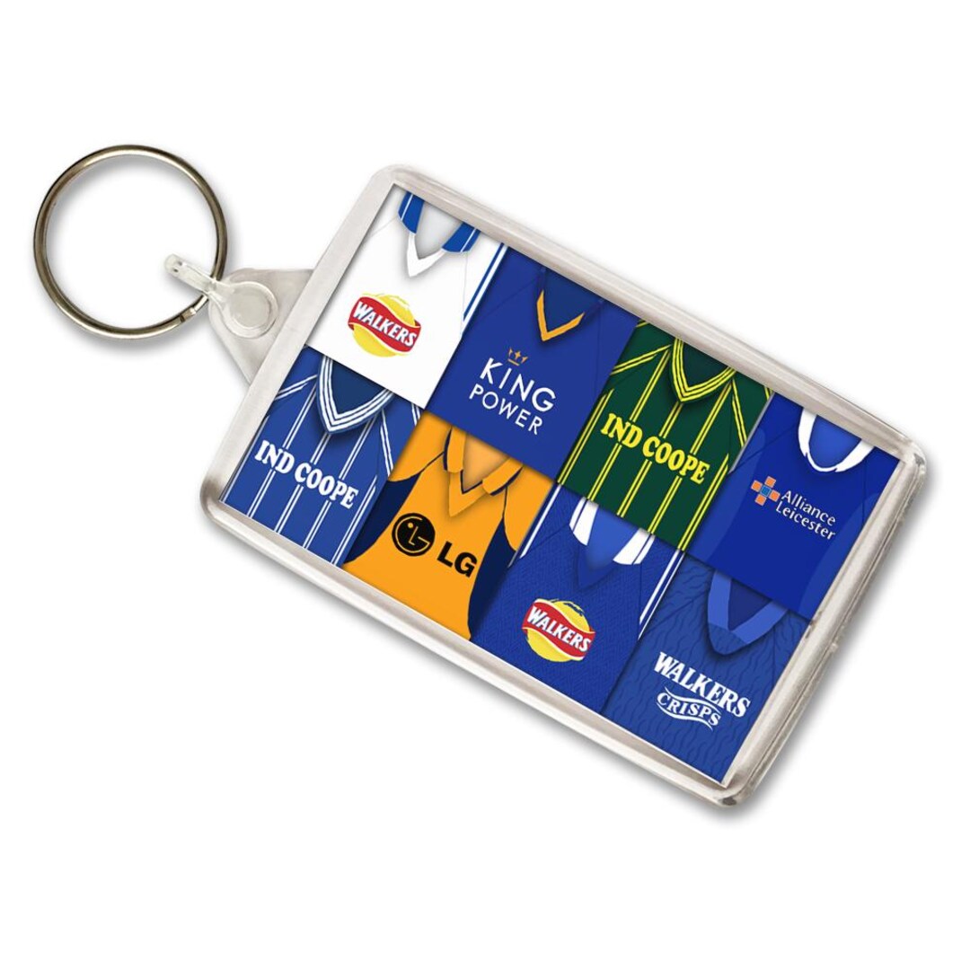 Leicester City Retro Shirt Montage Keyring | Standard Keyring Key Ring ...