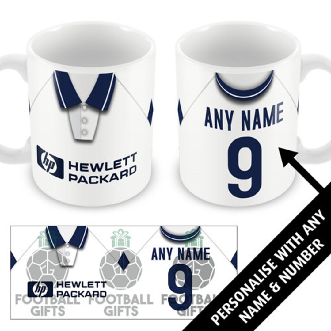 Spurs 1996 Retro Home Shirt Kit Personalised Mug Cup Great Christmas ...
