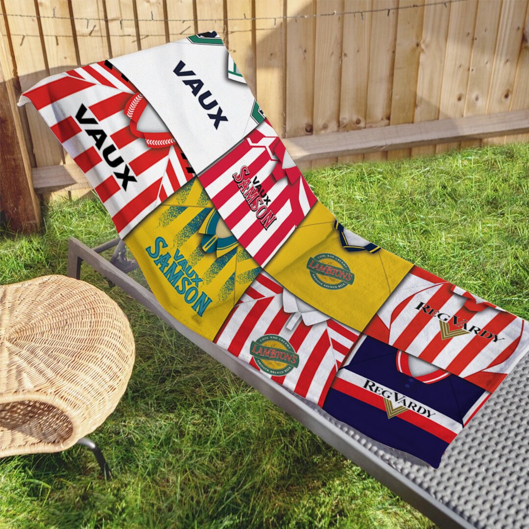 Sunderland Retro Shirt Classic Kits Shirts Montage Beach Towel Top ...