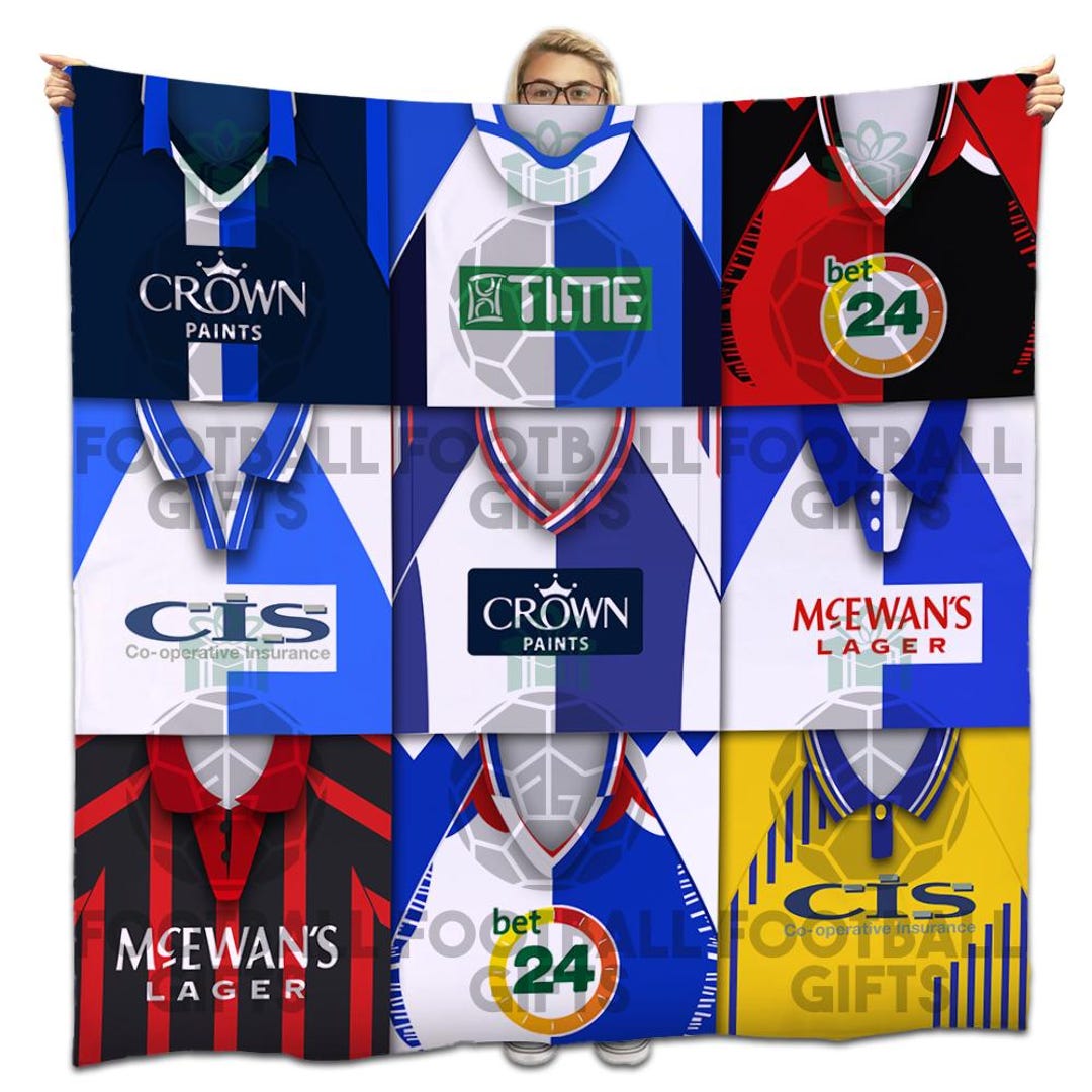 Blackburn Classic Kits Montage Retro Shirt Fleece Blanket / Throw Great ...