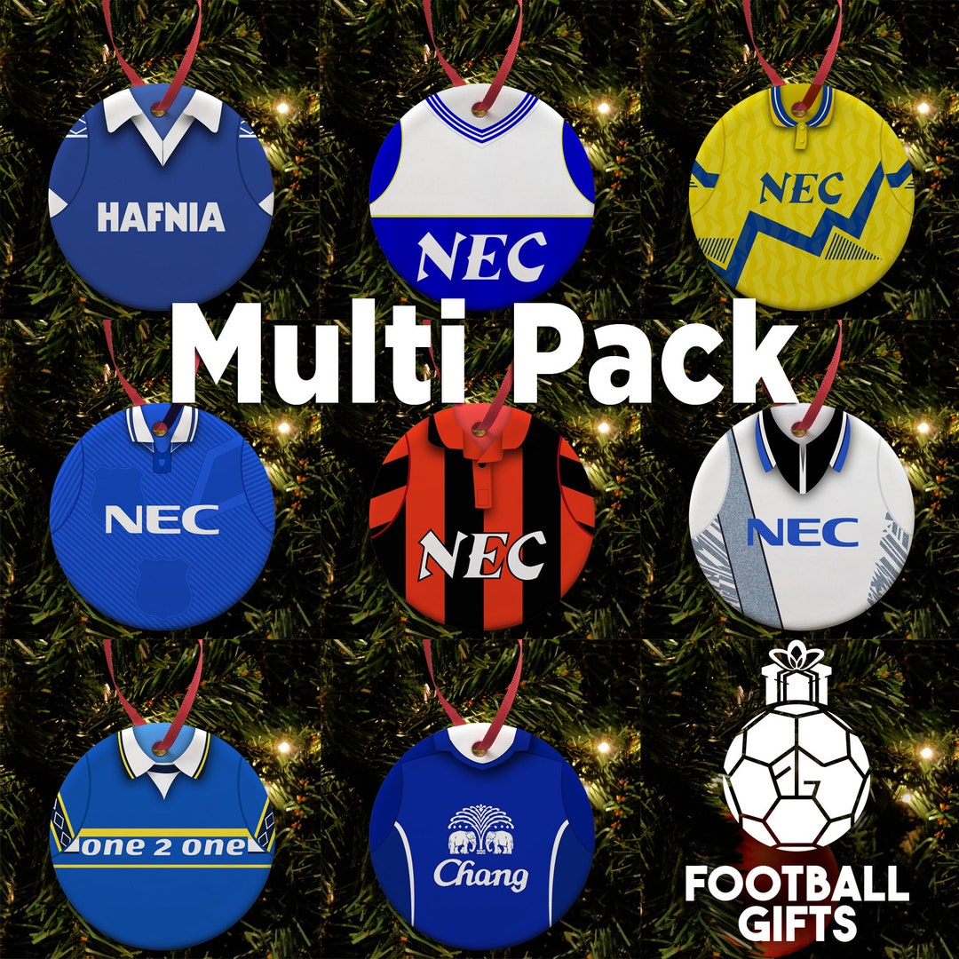 Everton Retro Home & Away Shirts Classic Kits Christmas Tree Decoration ...