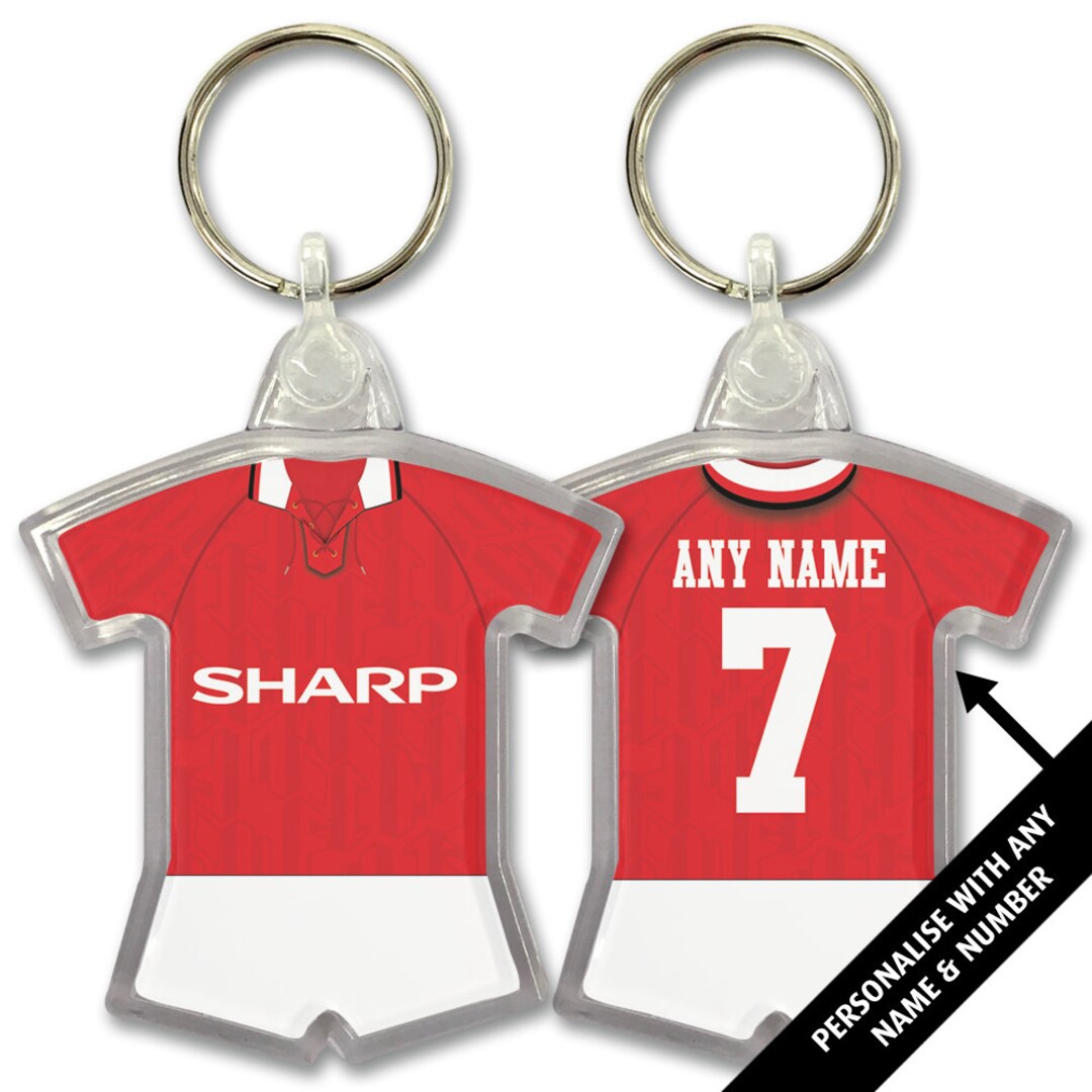Man Utd Home 1992 Retro Shirt Kit Personalised Keyring Key Ring Key ...