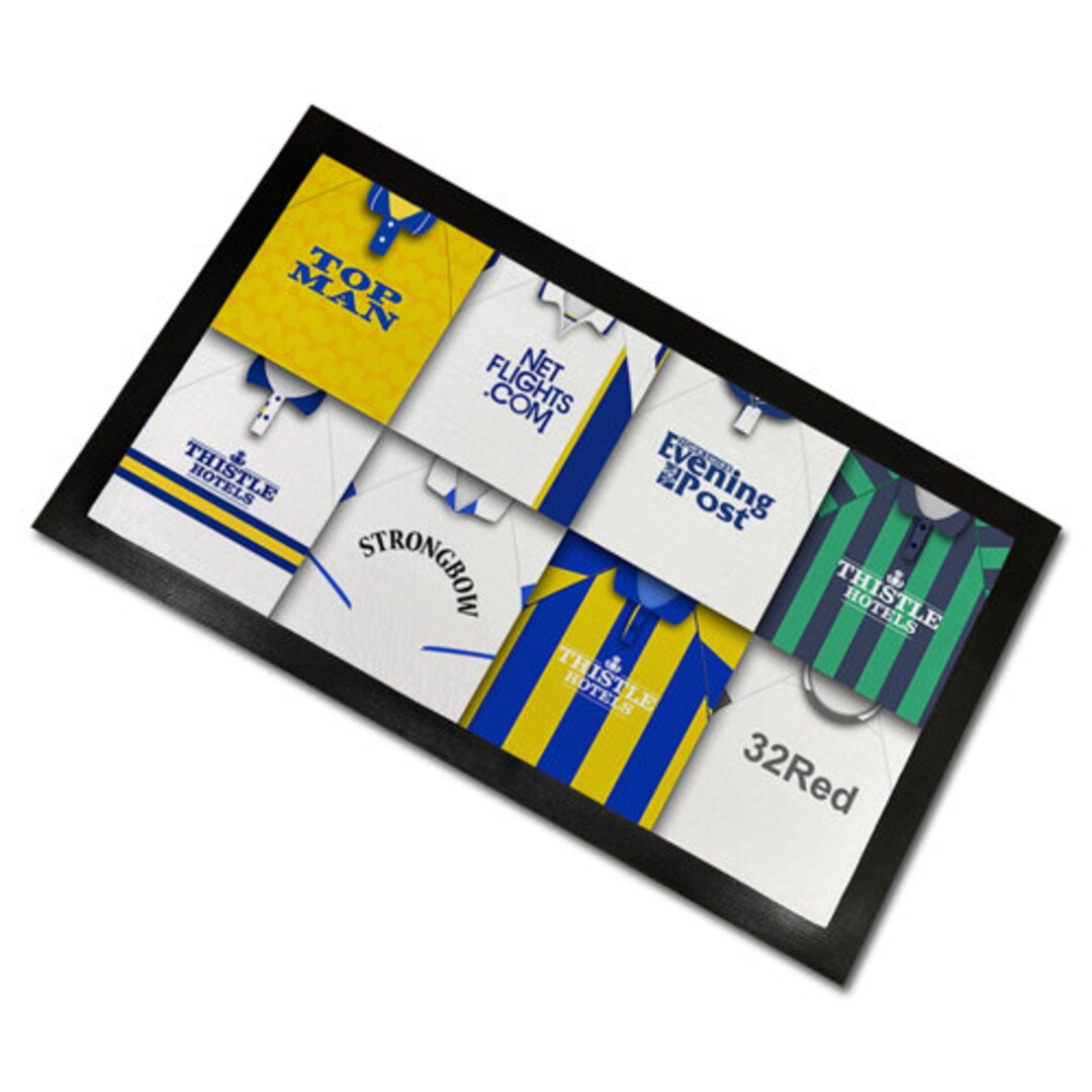 Leeds United Classic Shirts Retro Home & Away Shirts Kit Montage Bar ...