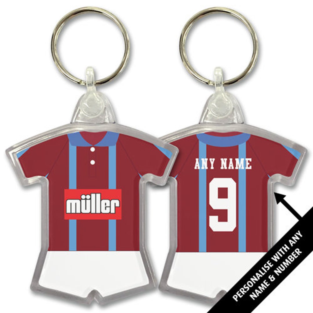 Aston Villa 1994 Retro Home Shirt Kit Personalised Keyring Key Ring Key ...
