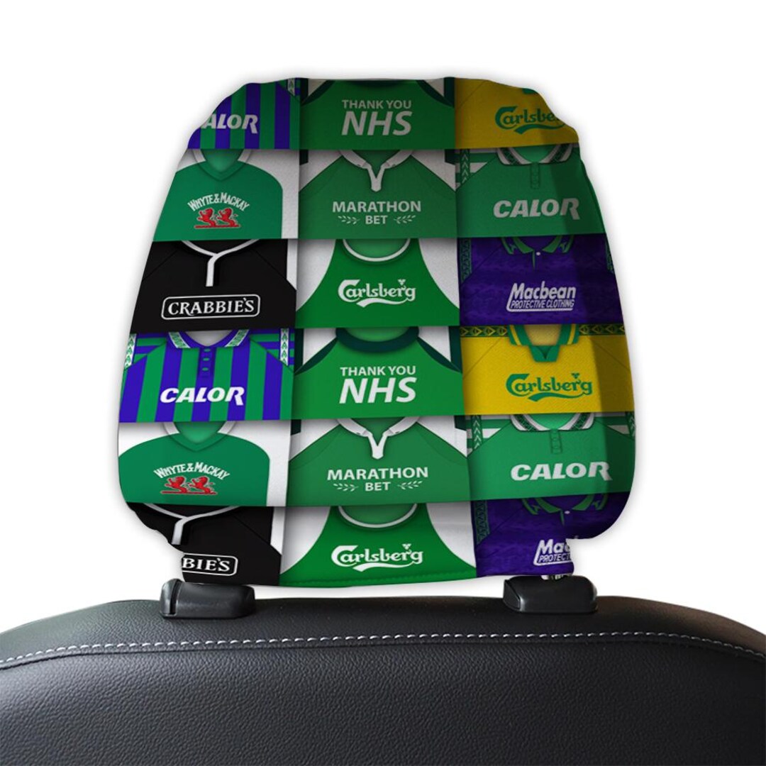 Hibs Retro Shirt Classic Kits Shirts Montage Car Head Rest Covers 2 ...