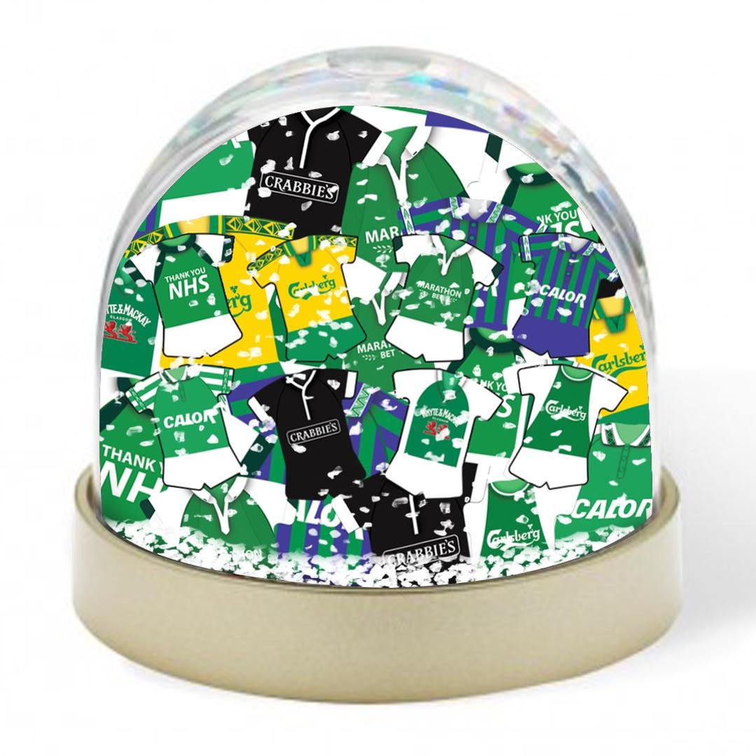 Hibs Retro Kit Mash Snow Globe Classic Kits Xmas Decoration Great Fans ...