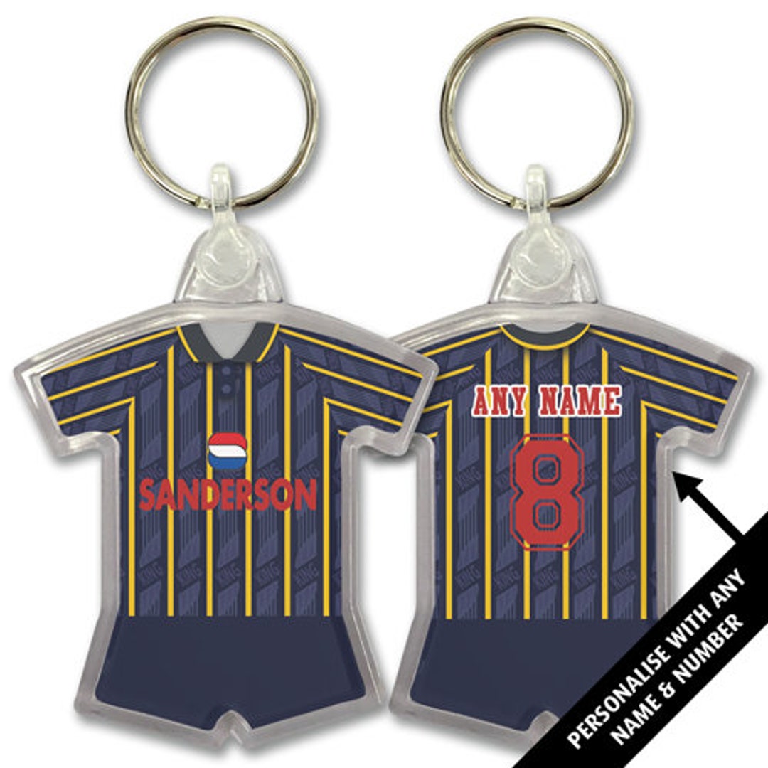 Sheffield Weds 1993 Retro Away Shirt Kit Personalised Keyring Key Ring ...