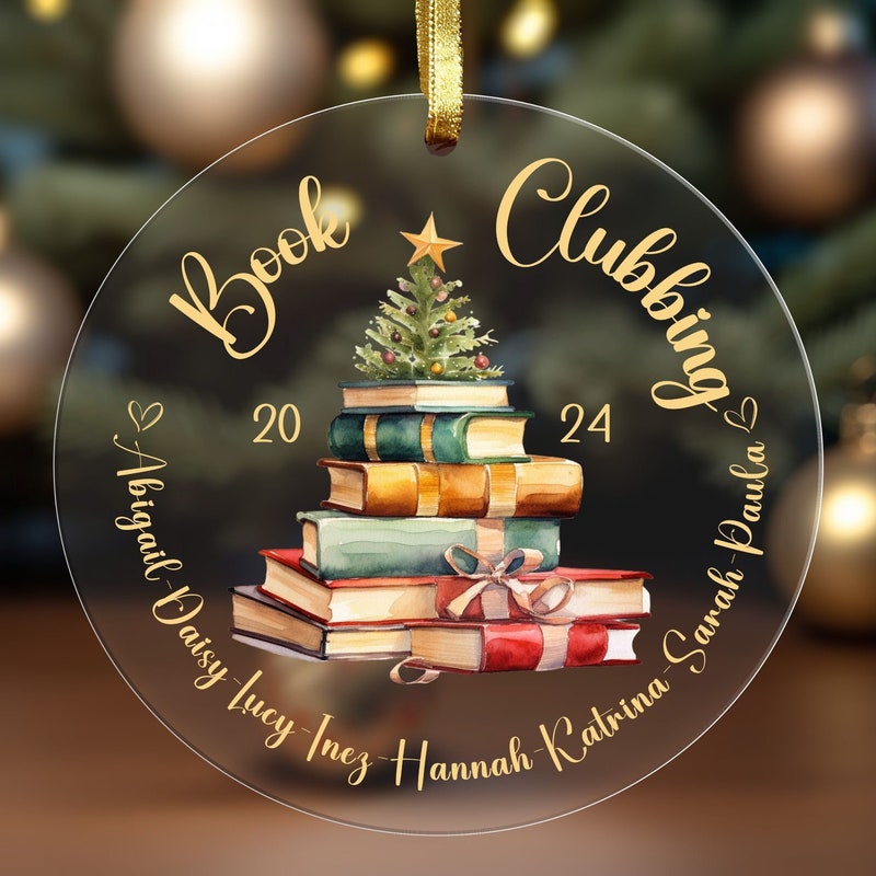 Personalized Book Club Christmas Ornaments - Etsy