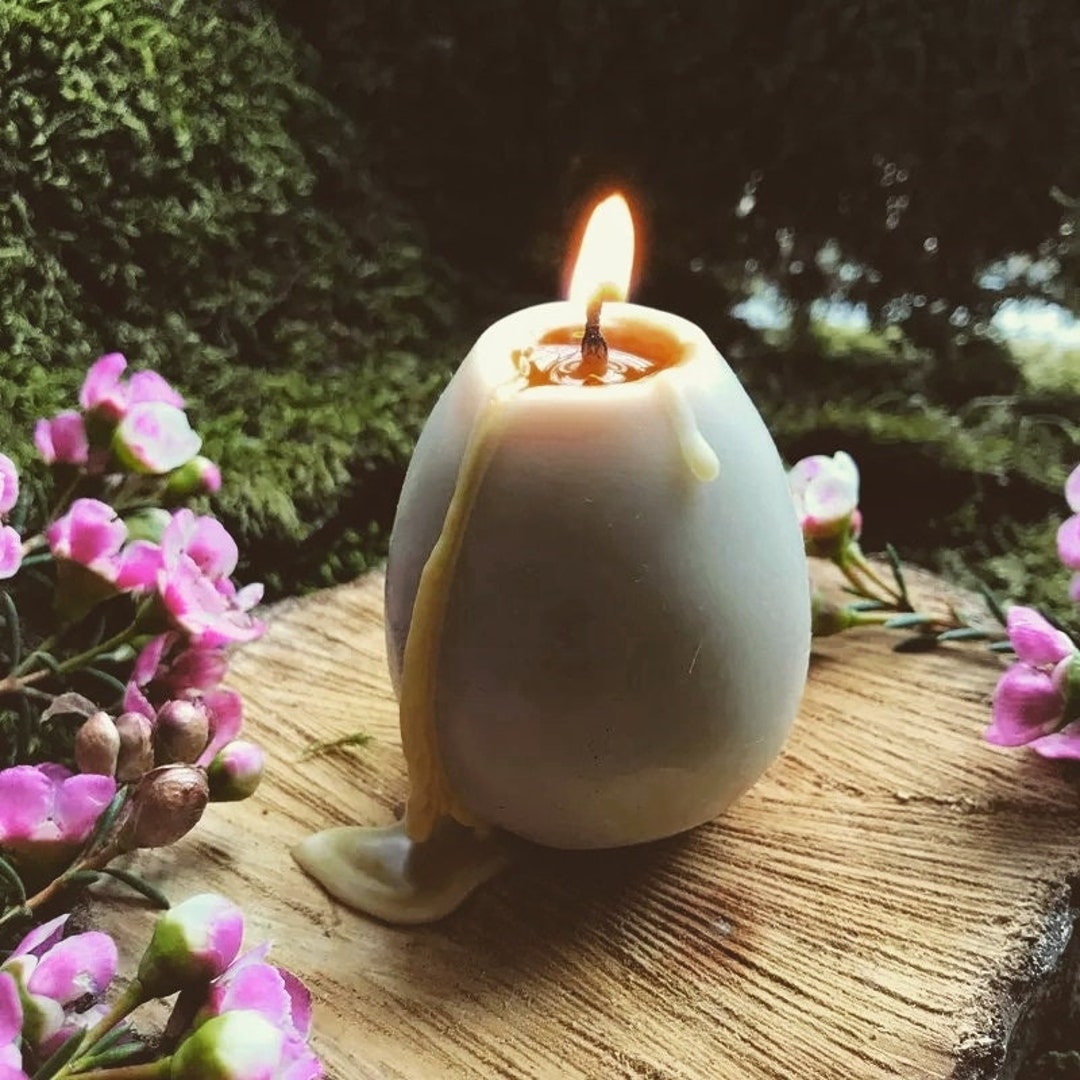 Egg Paraffin Candle Marble Design - Etsy