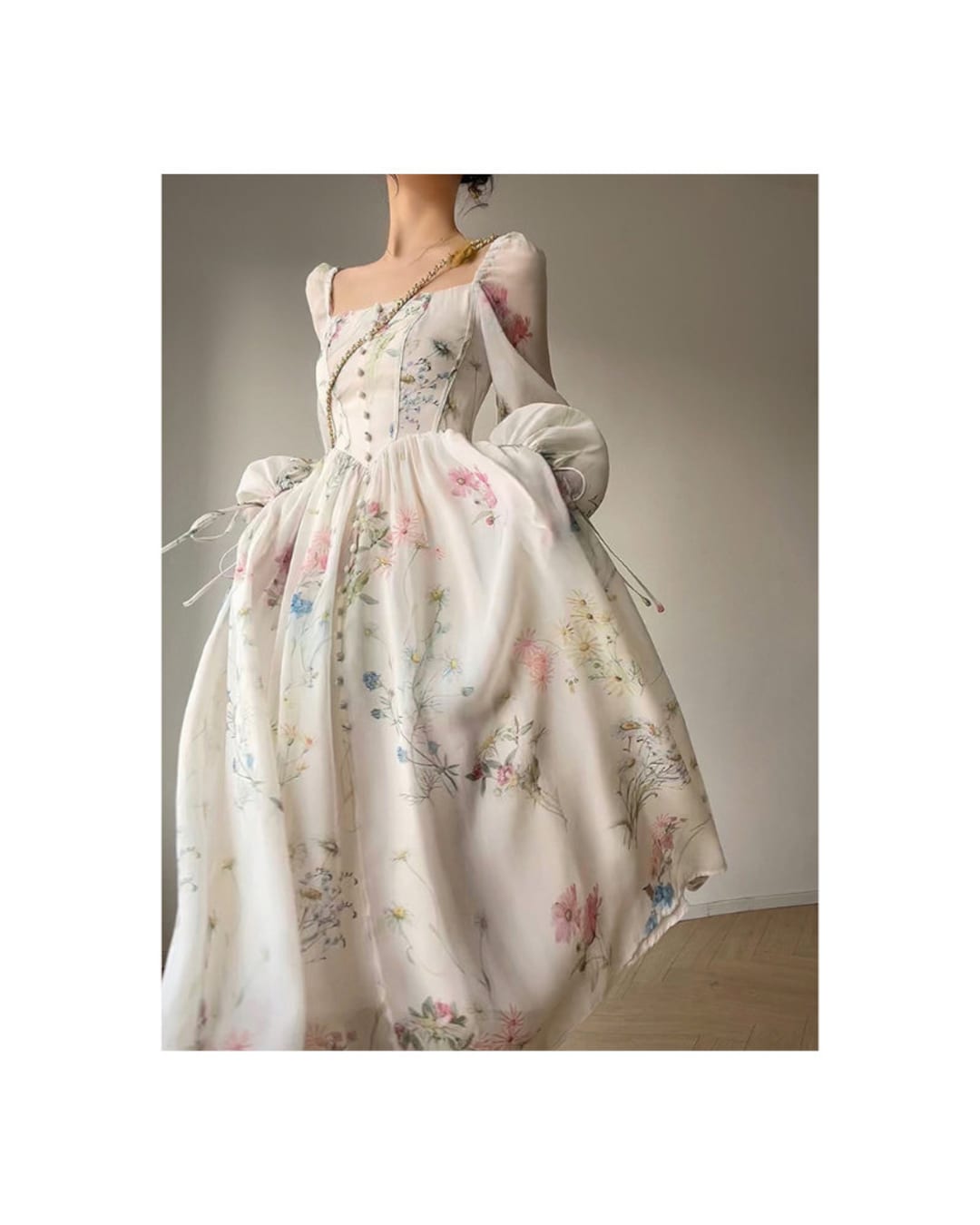 Handmade French Retro Floral Dress Cottagetore Prom - Etsy UK