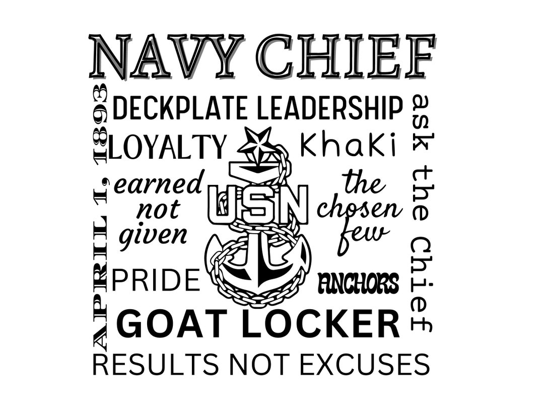 SVG, Senior Chief Anchor, Navy Chief, Navy Pride, Goat Locker, USN - Etsy