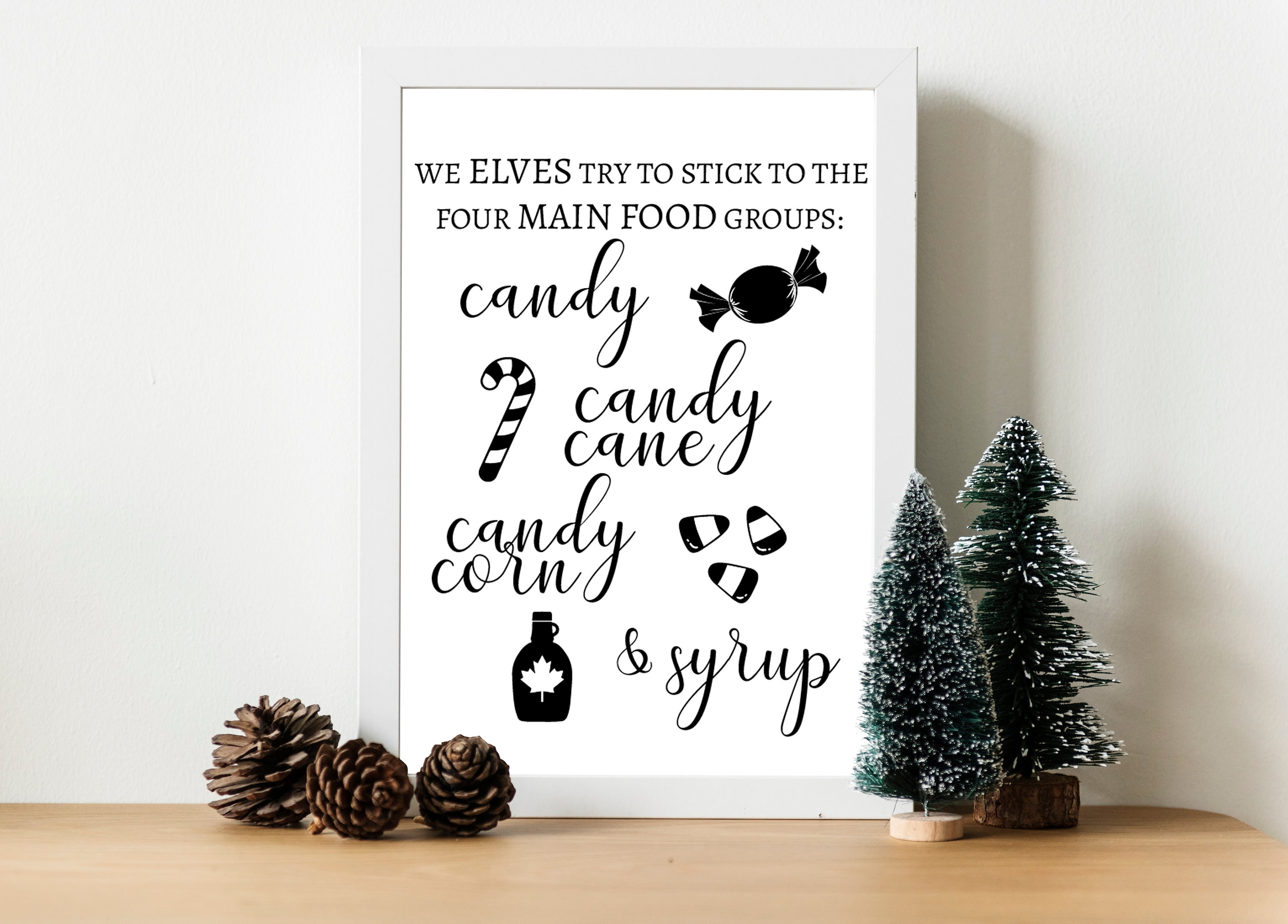 4 Main Food Groups Instant Download / Christmas / Elf / Funny Sign ...