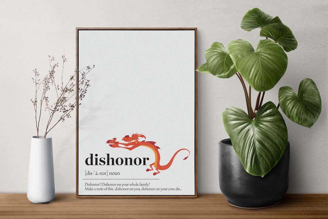 Dishonor Definition Instant Download / Mulan / Mushu / Funny Poster ...