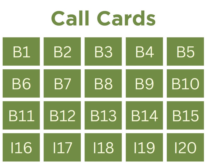 50 Bingo Cards | 2 Cards per Page | Call Cards | Bingo Tokens | Bingo ...