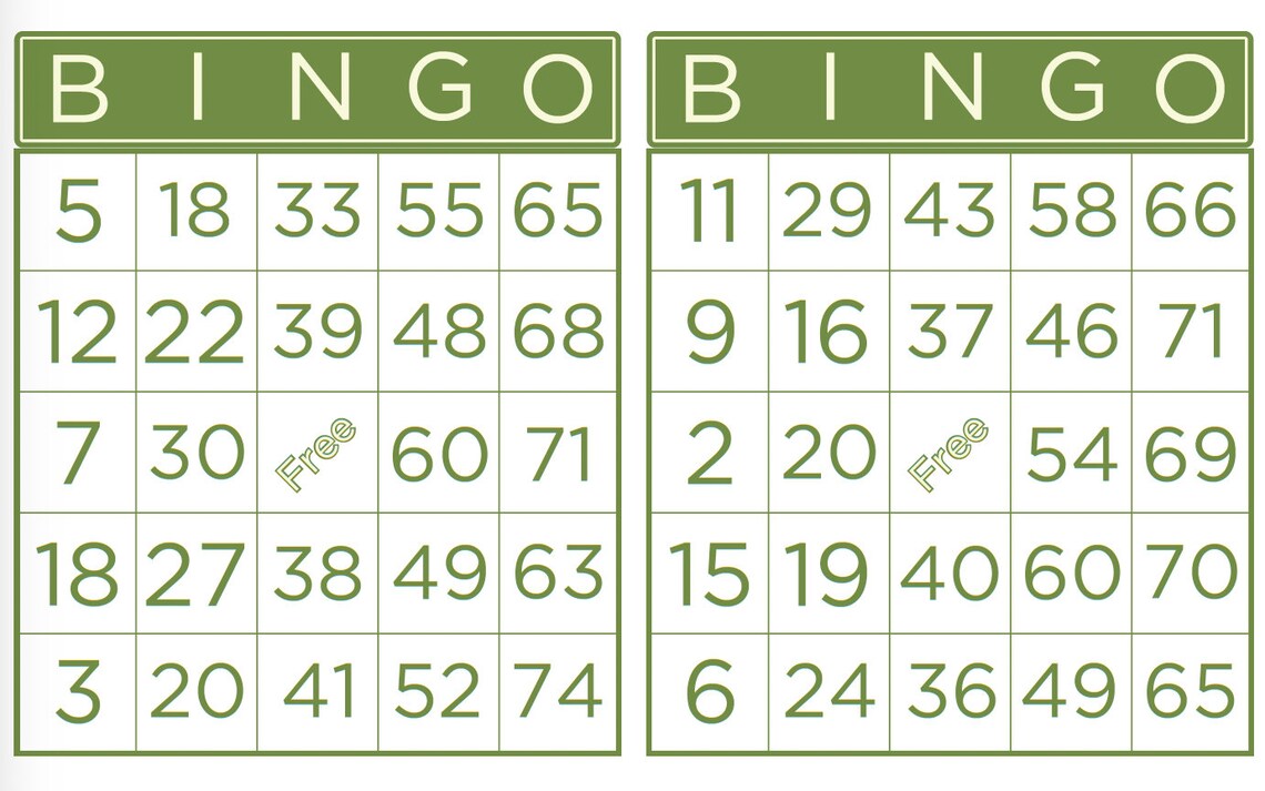 50 Bingo Cards | 2 Cards per Page | Call Cards | Bingo Tokens | Bingo ...