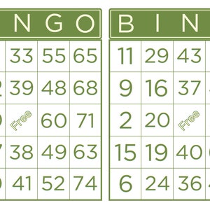 50 Bingo Cards | 2 Cards per Page | Call Cards | Bingo Tokens | Bingo ...
