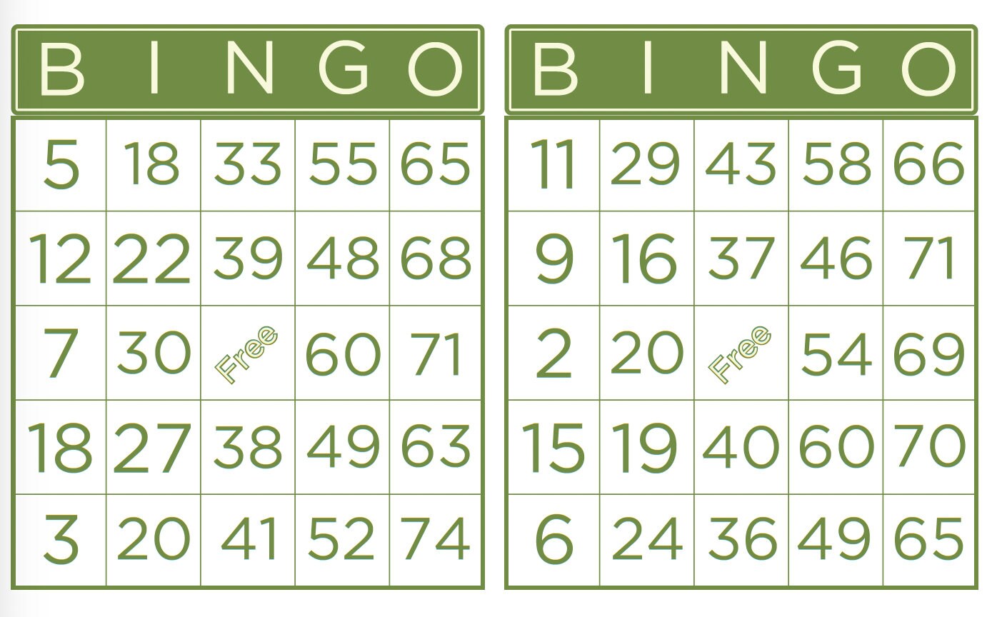50 Bingo Cards | 2 Cards per Page | Call Cards | Bingo Tokens | Bingo ...
