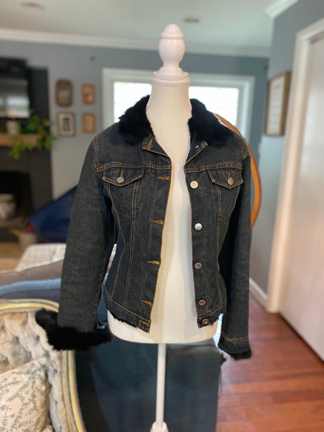 Bomb Boogie Denim and Fur Jacket - Etsy